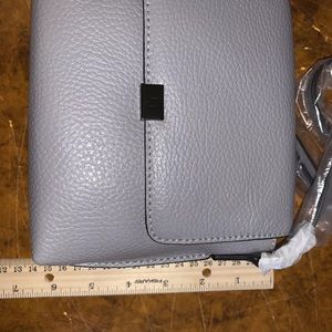 H by Halston | Bags | Halston Small Leather Crossbody Grey Nwt | Poshmark